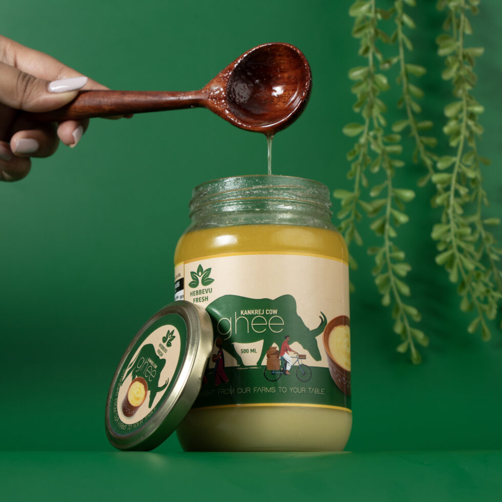 Creative Ghee Product Photography for Hebbevu Fresh